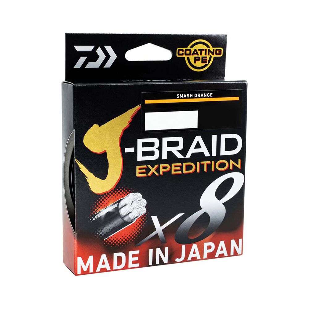 Daiwa J-braid Expedition X8 Braided Fishing Line Smash Orange 150m ...