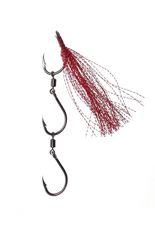 Elkat Striker 7 Gang Hooks Red - Fisho's Tackle World