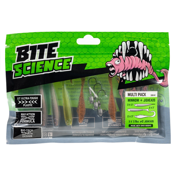 Bite Science Multi Pack Minnow Soft Plastic Lures & Jigheads - Fisho's ...